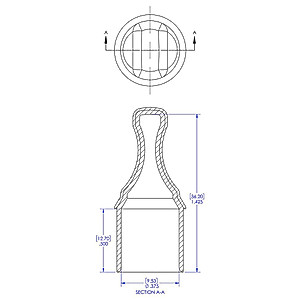 Caplugs 99392589 Plastic Textured Cap with Flat Ergonomic Pull Tab. VFT-375-8, Vinyl, Cap ID 0.375" Length 1.425", Black (Pack of 200)