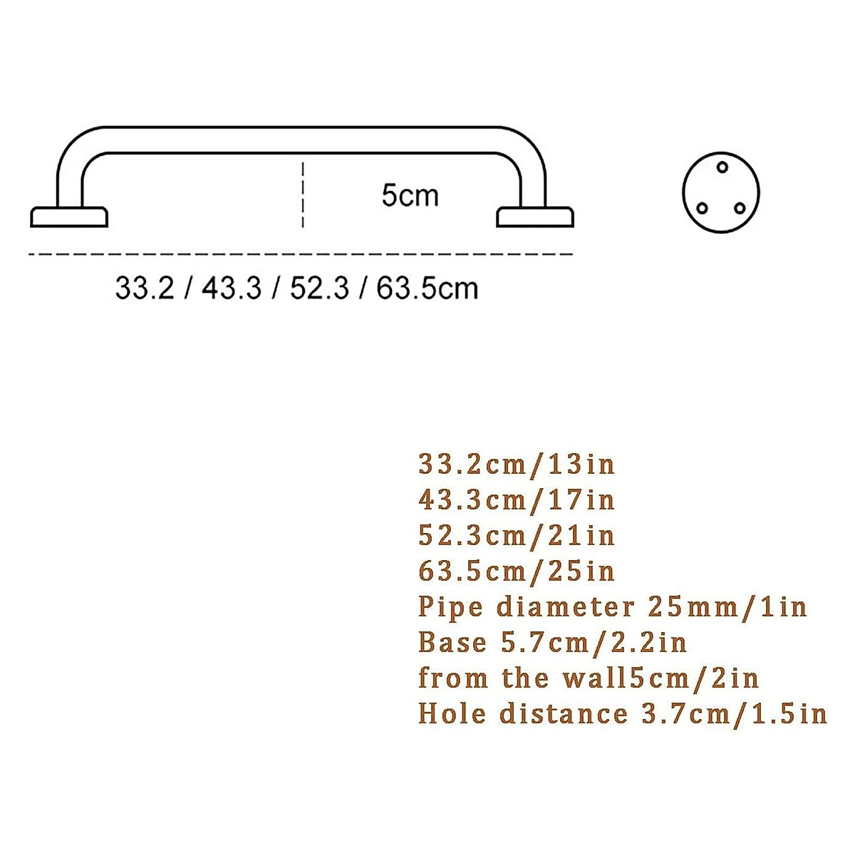 Grab Bars Bathroom Grab Bar Safety Shower Grab Bar Stainless Steel Chromed,Bathtub Shower,Bathroom, Kitchen, Stairs,Handrail Support - Handicap, Elderly, Injury,Senior Assist Bath Handle,SIL