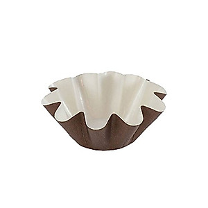 Pastry Chef's Boutique Brioche Floret Paper Baking Cups - Medium Size - Brown - 50 Pcs - 1 7/8'' Base x 3 9/16'' Top x 1 3/8'' High