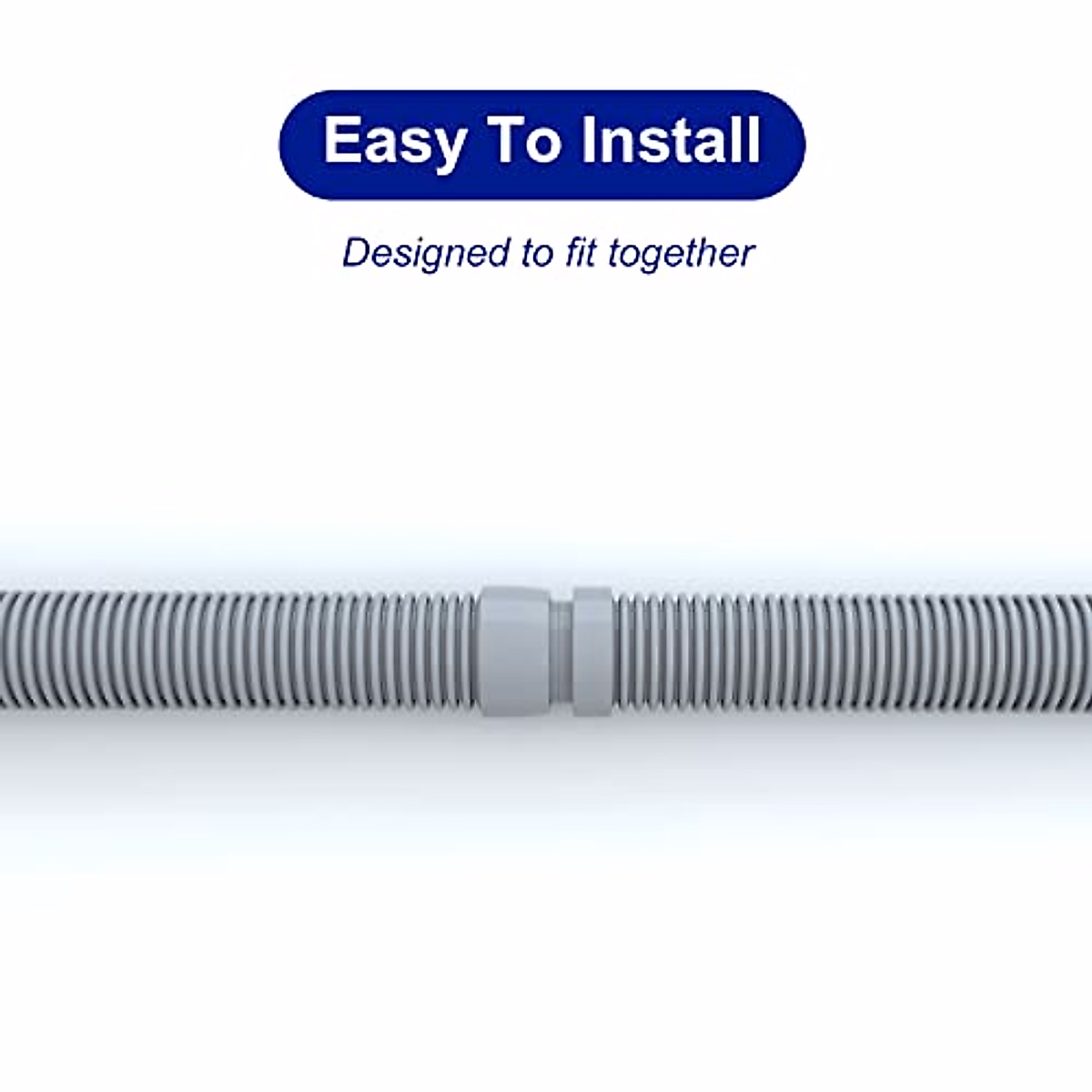 Poolvio Professional Swimming Pool Vacuum Cleaner Hose -1.5” 8 Piece Hoses for Pool Vacuum Extension/Replacement - Compatible with all Major Automatic Swimming Pool Cleaners