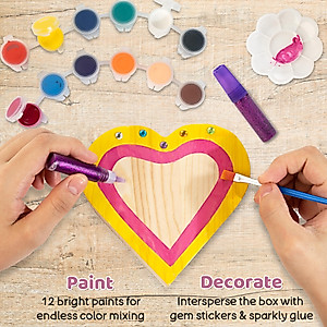 Paint Your Own Wooden Jewelry Box-Arts and Crafts for Kids 4-6, DIY Treasure Box Painting Kits Gift for 7 8 Year Old Girls, Kids Crafts Birthday/Mother's Day/Christmas Gift