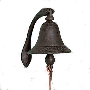 CTW Home Collection Cast Iron Logan Dinner Bell With Bracket Dinner Bell - Feel The Vibe Of Traditional Family Meals And Gatherings. Made Of Heavy Cast Iron - Measures 4"W X 5½"D X 6"T