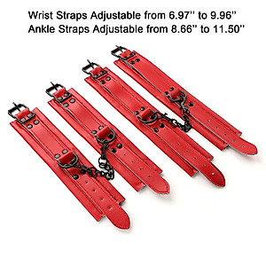 EXREIZST 3 in 1 Spreader Bar with 4 Leather Straps Set Adjustable Bar Training Tools Set, Black