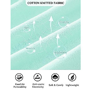 MZROCR Cotton Women Nightgowns Lightweight Soft Night Gowns for Adult Women Short Sleeves Sleepshirts Ladies Long Sleepwear Aqua Green