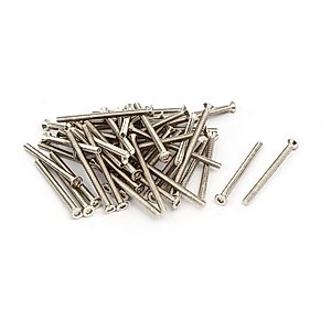 uxcell M2.5x35mm Grade 10.9 Countersunk Flat Head Hex Socket Cap Screw Silver Tone 50pcs