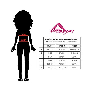 Kanu Surf Girls' Coral Reef Beach Sport Wrap Around Bikini 2-Piece Swimsuit, Solid Red, 12