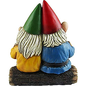 DWK - Growing Old Together - Garden Gnome Couple in Love Collectible Figurine Best Friends Lovers Romantic Statue Indoor Outdoor Garden Patio Home Décor, 5.75-inch