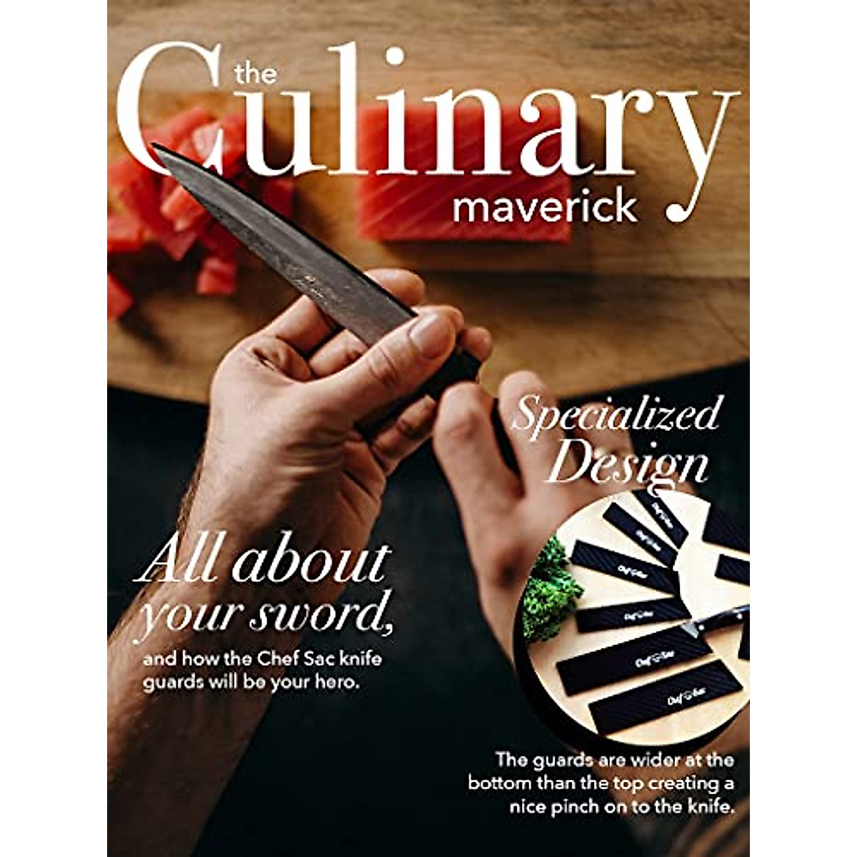 Chef Sac Knife Edge Guards | Universal Knife Cover & Professional Knife Protector | Durable BPA-Free ABS Plastic Knife Guards | Gentle Non-Scratch Felt Lining Chef Knife Sheath (10-Pack)