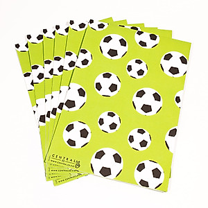CENTRAL 23 - Fun Wrapping Paper for Boys - 6 Sheets of Birthday Gift Wrap - Soccer - Football Wrapping Paper - For Girls - Green White - Recyclable