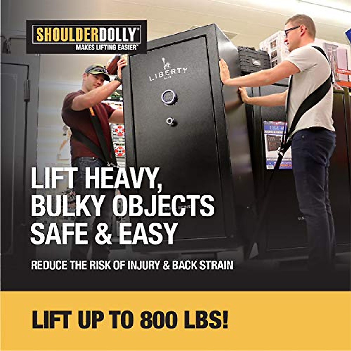 Shoulder Dolly Moving Straps - Lifting Strap for 2 Movers - Move, Lift, Carry, And Secure Furniture, Appliances, Heavy, Bulky Objects Safely, Efficiently, More Easily Like The Pros - Essential Moving Supplies - LD1000