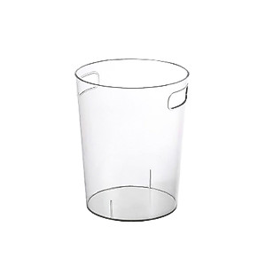 Small Trash Can, Plastic Wastebasket, Round Garbage Container, Transparent Trash Can Clear Wastebasket with Handles for Kitchen Bathroom Office Bedroom Living Roomsmall Waste Basket (M)