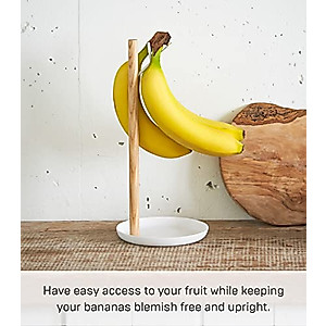Yamazaki Home Stand Banana Hanger | Steel + Wood, One Size, White