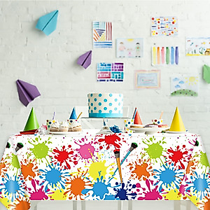 gisgfim 3 Pcs Art Party Decorations Art Paint Party Tablecloth Decoration Supplies Plastic Art Party TableCover Artist Birthday Party Decor for Kids 105 x 54 inch
