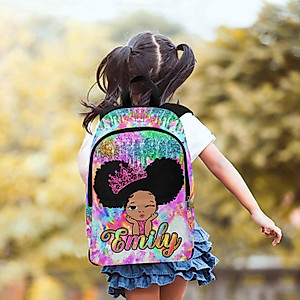 M YESCUSTOM Custom School Backpack for Girls Kids Personalized Backpack with Lunch Box Lightweight Preschool Elementary Girls BookBags Set, Casual Travel Daypack Shoulder Bag for Teenager