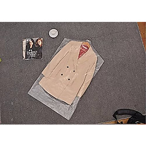 ZMDREAM Plastic Garment Bags Transparent Clothing Cover for Dresses and Suits Dry Cleaner Covers Pack of 50 (23Wx35L)