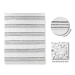 Levtex Baby - Nico Crib Bed Set - Baby Nursery Set - Stripes - White, and Black - Classic Embroidered and Flared Stripes - 4 Piece Set Includes Quilt, Fitted Sheet, Blanket, Crib Skirt