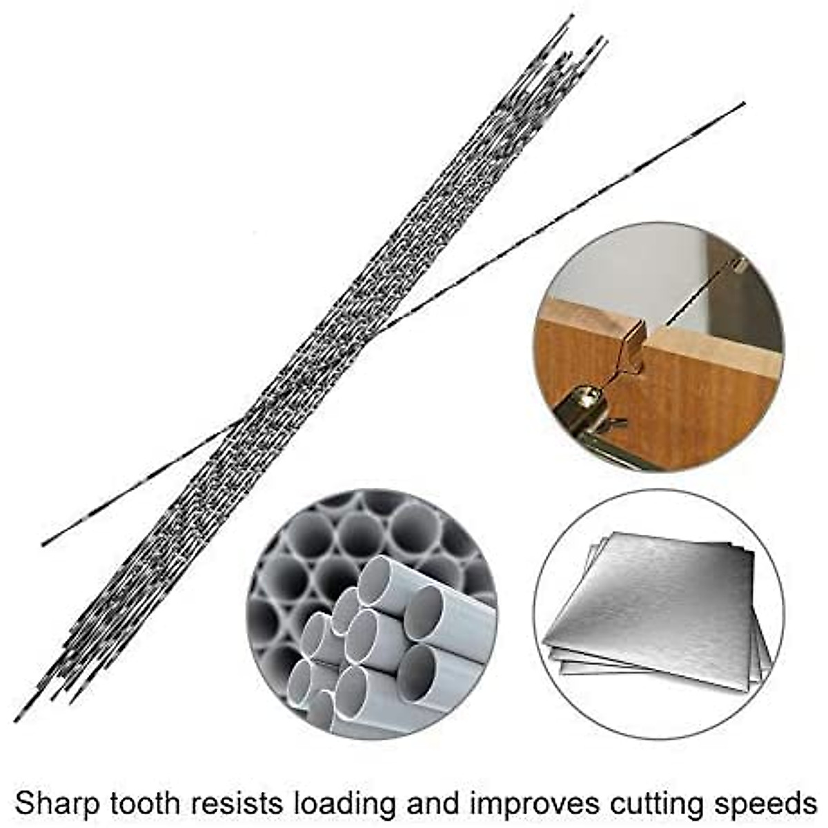 12 Pieces Scroll Saw Blades with Spiral Teeth for Wood Metal Plastic Cutting Sawing Carve Fits Most of Major Saw Brands Bosch, Makita, etc. (6#)