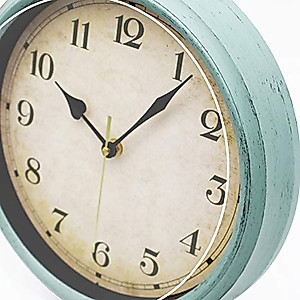 Filly Wink Wall Clock,11 inch Retro Wall Clocks Battery Operated,Silent Non Ticking Classic Quartz Clocks,Decorative Home Living Room Bedroom Office School(Teal)