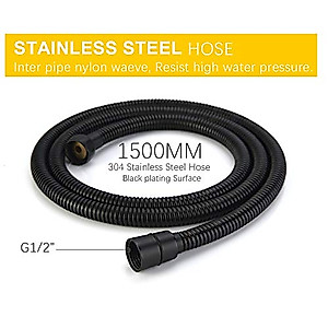 MINJING Hand Held Bidet Sprayer, Black Douche Kit Toilet, Hot and Cold Brass Copper Mixer Valve Set Shower Head Faucet,A Set