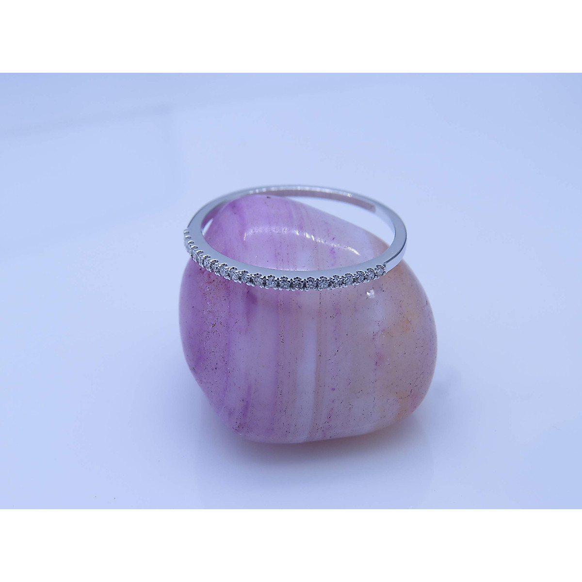 Dazzlingrock Collection 0.08 Carat (ctw) Round White Diamond Stackable Wedding Band for Women in 925 Sterling Silver Size 7.5