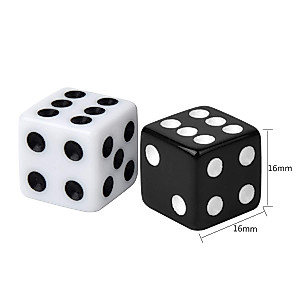 Hotusi Standard Game Dice Acrylic Material 16mm (50Pack White + 50Pack Black)