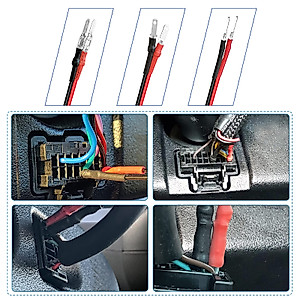 Radar Detector Hardwire Power Cord, Rearview Mirror Plug Cable,with Inline Fuse Holder,Suitable for Uniden Escort Beltronics Valentine One Cobra Whistler Radar Detector,3-Piece Set,13.7'' (RJ11)