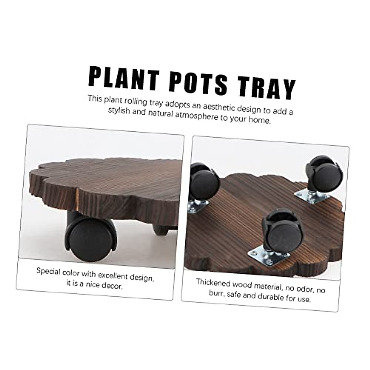 GANAZONO 1pc Removable Tray Round Planter Heavy Duty Shelf Brackets Carts with Wheels Heavy Duty DIY Plant Saucer Flower Pot Roller Flower Pot Caddy Simple Flowerpot Tray Flower Pot Base
