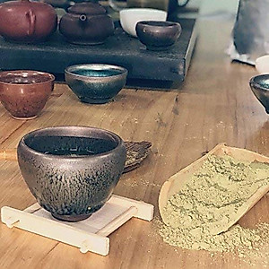 Yan Hou Tang Tang Dynasty Style Tenmoku JianZhan Chinese Teacup Soup Bowl Coffee Mug - 120ml 5.5oz Ping Rabbit Fur Coat Spot EGG Style Clay Ceramic Parijat Handicraft Designer Ceremony