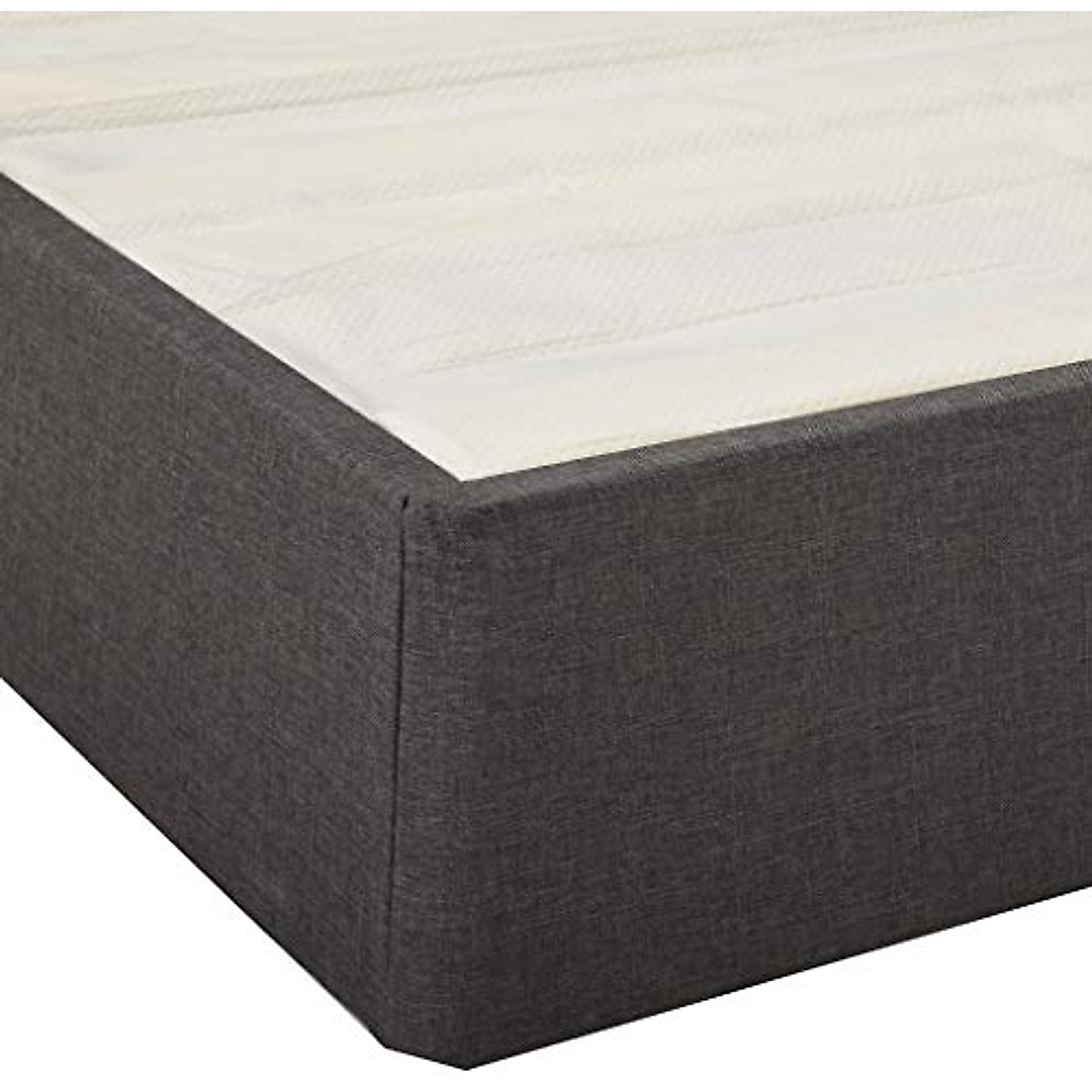 ZINUS Upholstered Metal and Wood Box Spring, 7.5 Inch Mattress Foundation, Easy Assembly, Fabric Paneled Design, Queen