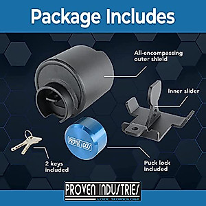Proven Industries Model 2516 Trailer Lock, Fits 2 5/16-Inch Couplers, Secures Safety Chains, Made in The USA, (Blue)
