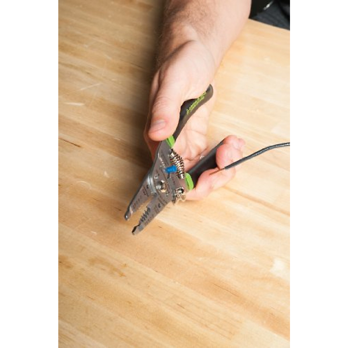 Greenlee 1955-SS Stainless Steel Wire Stripper for 10-18 AWG Solid and 12-20 AWG Stranded, Heavy-Duty Stripper, Cutter, and Crimper Tool