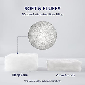 SLEEP ZONE Full Size Cooling Mattress Topper Quilted Fitted Mattress Pad Cover Soft Fluffy Down Alternative Pillow Top Bed Topper Deep Pocket 8-21 Inch (Grey, Full)