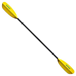 Cannon Paddles Nokomis FX Touring Kayak Paddle with Yellow Fiberglass Reinforced Polymer Blades (2-Piece), Black/Yellow, 240cm