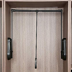 Drop-Down Wardrobe Hanger, Adjustable Aluminum Closet Storage Rack, Large Retractable Cloth Hanger, Save Space, Load 30KG (Size : 510-650mm)