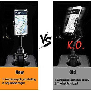 leQuiven Cup Holder Phone Mount Tablet Holder, Car Cradle Stand for Samsung S23/S23+/S23 Ultra/Samsung S22 Ultra/S21/Galaxy Z Fold 4/iPhone 14 13 12 11 Series/iPad Mini, Mobile Devices Under 8.3"