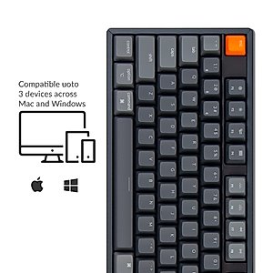 Keychron K10 Full Size 104 Keys Bluetooth Wireless/USB Wired Mechanical Gaming Keyboard for Mac with Gateron G Pro Brown Switch/RGB Backlight/Multitasking Computer Keyboard for Windows, Aluminum Frame