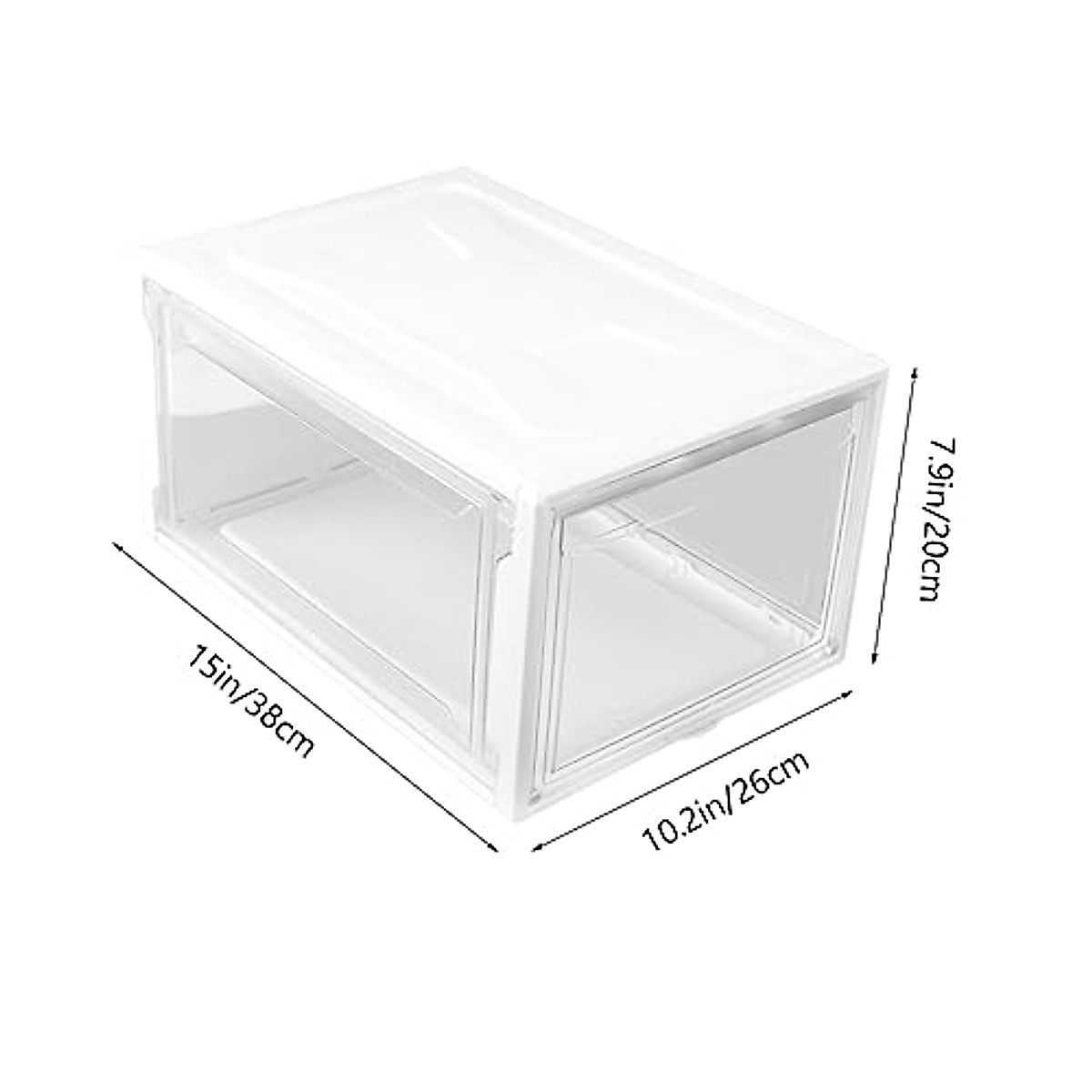 GARVALON 1PC Box shoe storage box shoe box shoe organizers shoe container closets plastic to go containers clear container Dampproof Shoes Storage Case storage bag sneakers pp plastic white