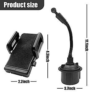 QUICTO Car Cup Holder Phone Mount,Universal Extendable Cup Base Phone Holder for Car Truck ,Compatible with iPhone 13 12 11 Pro Max & All Cell Phones,Super Stable, Easily Install