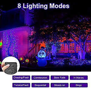 BOLWEO Purple Fairy Lights Solar Lights Outdoor Garden, Christmas Solar String Lights 39.4Ft 120 LED, IP65 Waterproof Solar Outdoor Lights Backyard Deck Fence Patio Decor Diwali Halloween Decorations
