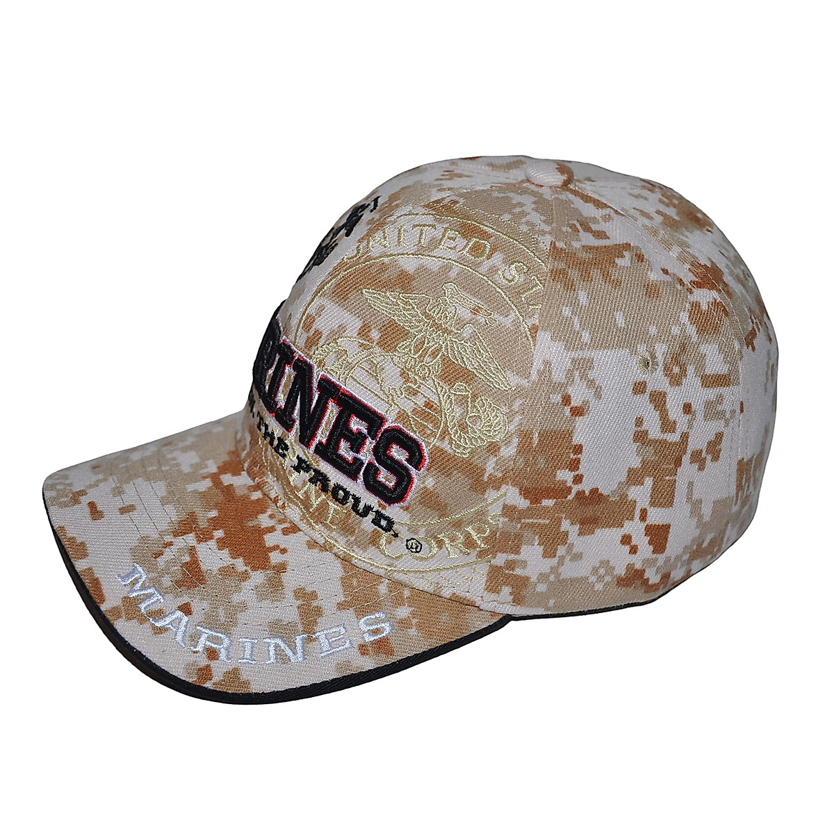 Icon Sports Group US Marine Corps Hat Officially Licensed Digital Camo Military Cap, Unisex Armed Forces Baseball Cap, One Size