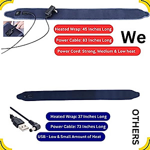 Arm Heated Wrap Sleeve - Joint Pain Heating Pad for Arms, Wrist, Leg, Knee, Ankle & Elbow - (Adjustable Strong 3 Heat Settings - Non Vibration) Heated Compression Arm Warmer Brace - 45 x 3.5-inches