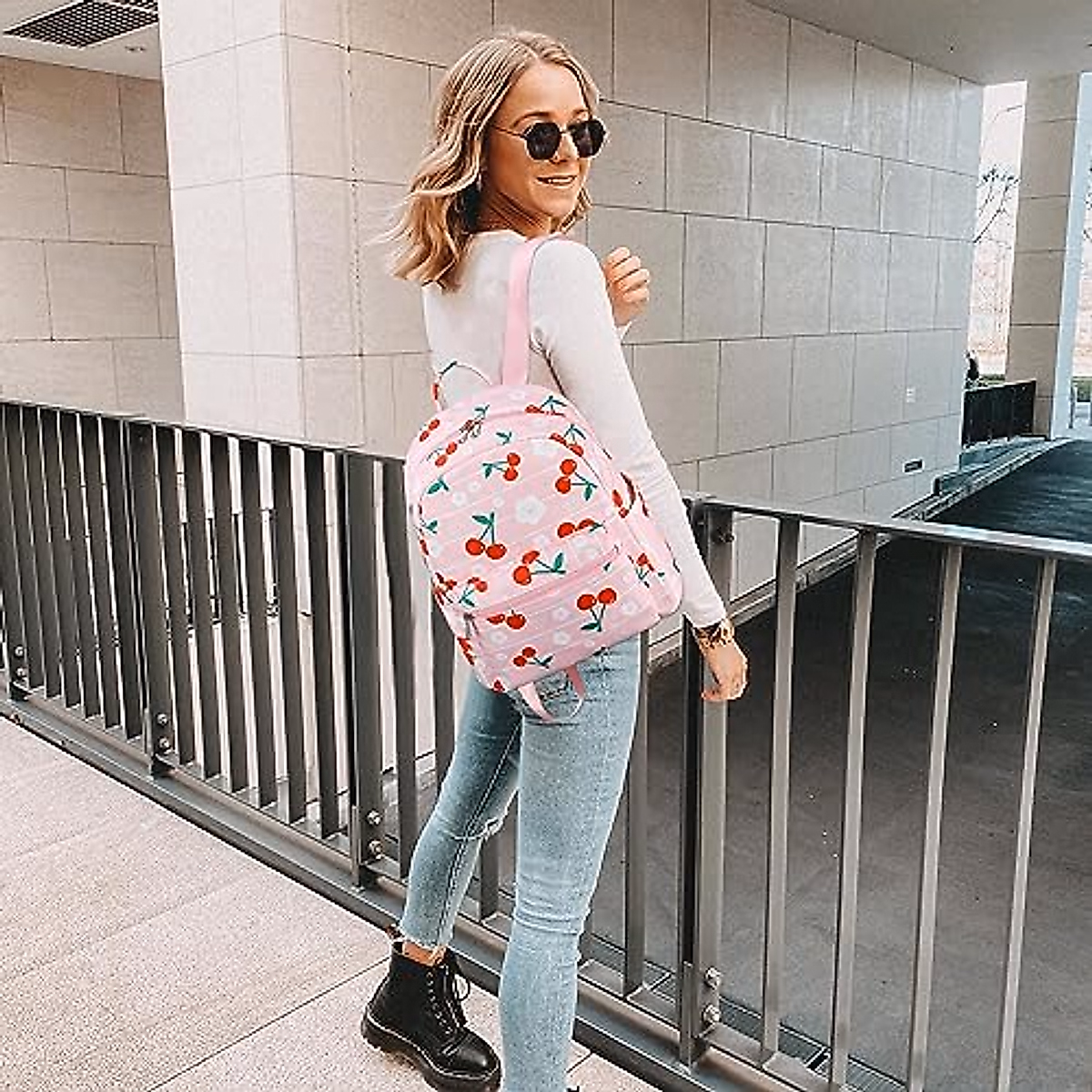 CAMTOP Mini Backpack Girls Teens Cute Cherry Small Backpack Purse Casual Travel School Bag