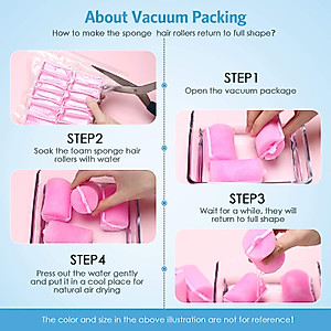 Syhood 12 Pcs Jumbo Foam Sponge Hair Rollers 1.89 Inch Soft Sleeping Curlers Flexible Large Foam Rollers and Rat Tail Comb for Hair Styling(Blue)