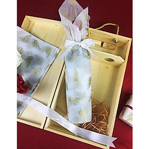 Bzumoot 50 Sheets Tissue Paper for Gift Bags 20 * 28 inches Gift Wrapping Paper for Gift Bags Gold Leaf Wrapping Gift Paper for Christmas Birthday Party Wedding Holiday Decorations DIY Craft