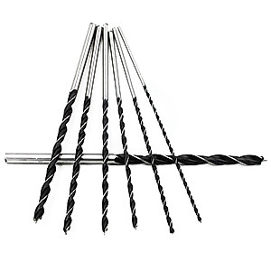 NUZAMAS 300mm Extra Long Twist Drill Bits, Set of 7 Hardened High Carbon Steel Tools 4-10mm for Wood Hole Cutter Drilling