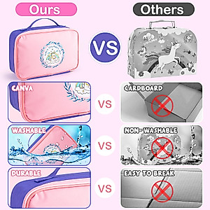 Juboury Tea Party Set for Little Girls, Pretend Tin Teapot Set with Dessert, Doughnut, Cake Stand, Tablecloth & Carrying Case, Princess Tea Time Kitchen Pretend Play Toy for Girls Age 3 4 5 6