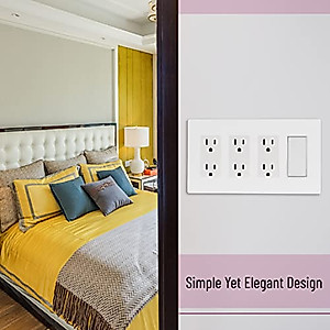 Bates- Screwless Decorator Wall Plates, 4 Gang Wall Plate, Decorator Wall Plate, Outlet Covers, Wall Plates, White Outlet Covers, 4 Gang Screwless Wall Plate, Screwless Wall Plate.