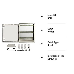 VEVOR Electrical Enclosure Box,23.6''×19.7''×9.1'',Fiberglass Junction Box,IP66 Waterproof & Dustproof,Outdoor Electrical Box,with Mounting Plat