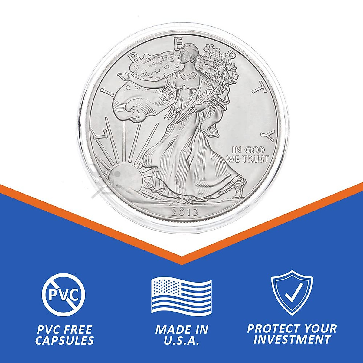 OnFireGuy 10pcs 40.6mm Direct Fit H40 Coin Holder Capsules for 1oz Silver Eagles | Protective Coin Cases for American Silver Eagles, 1oz Silver Panda, 1oz Silver Australian Coins