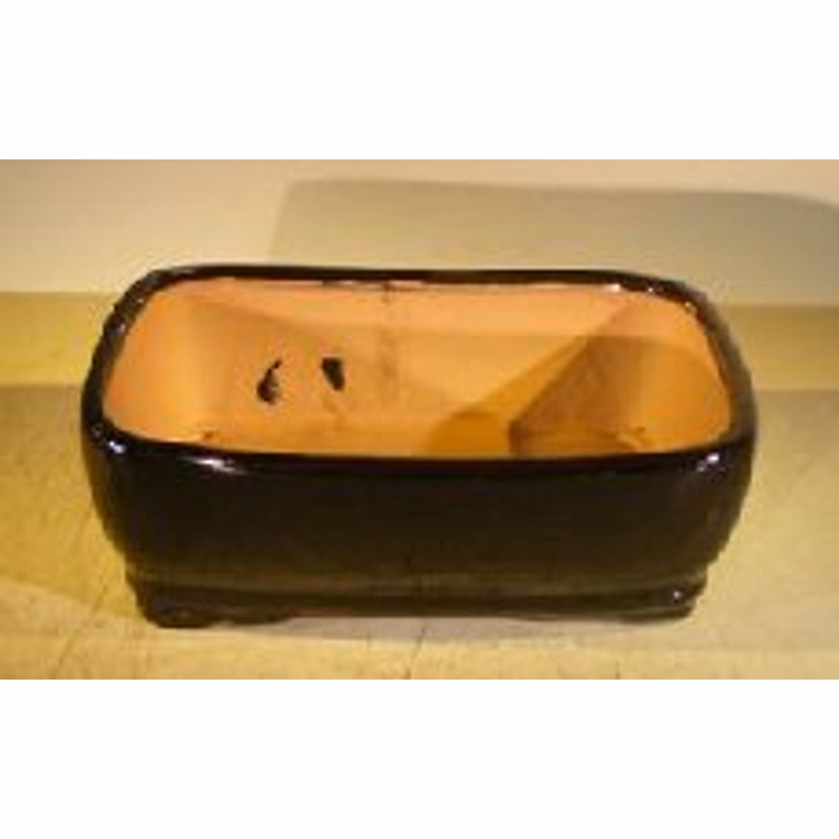 Bonsai Boy L186 8 x 6.25 x 2.5 in. Ceramic Bonsai Pot, Black - Rectangle